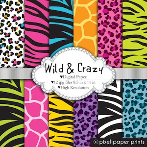 Wild & Crazy - Digital Paper Set - Etsy
