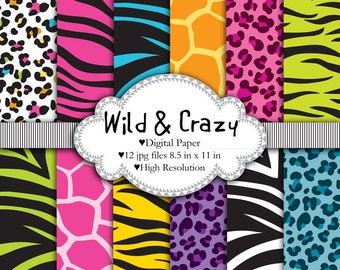 Wild & Classic Animal Prints Digital Paper Set Leopard | Etsy