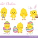 Easter Clipart - Cute Easter Chicken Graphics - Digital Paper and Clip ...