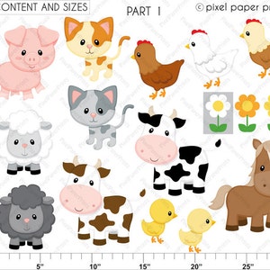 Farm Animals Clipart | Cute Farm Animal Pngs and Printable Patterns ...