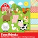 Digital clipart Farm Animals Digital paper and clip art