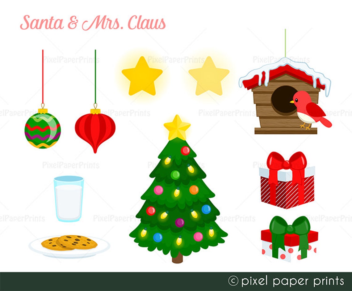 Santa and Mrs. Claus - Christmas Clipart - Black Santa Claus - Clip Art ...