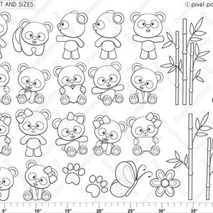 Panda Bear - Digital Stamps - Clipart - Etsy
