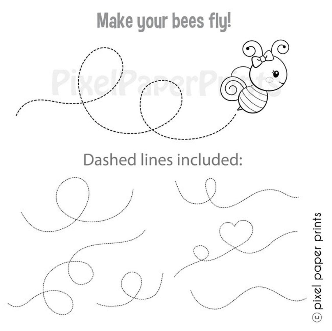 Busy Bees Digital Stamps Bee Stamps Line Art | Etsy