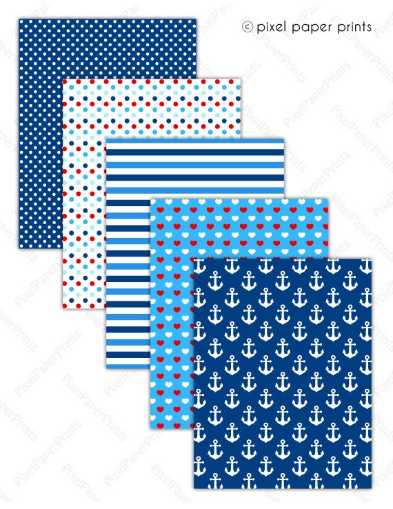Nautical Clipart - Clip Art and Digital Paper Set - Baby Sailor ...