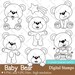 Baby Bear Digital Stamps | Etsy