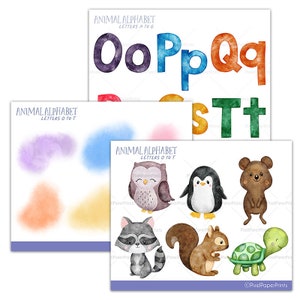 Watercolor Animal Alphabet Clipart: A-Z Graphics (digital Download) - Etsy