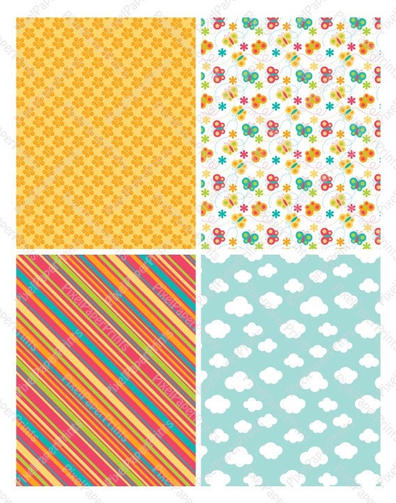 Fresh Spring Digital Paper Set - Etsy