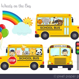 School Bus Clip Art- Clip Art - School Bus Graphics - Printable ...