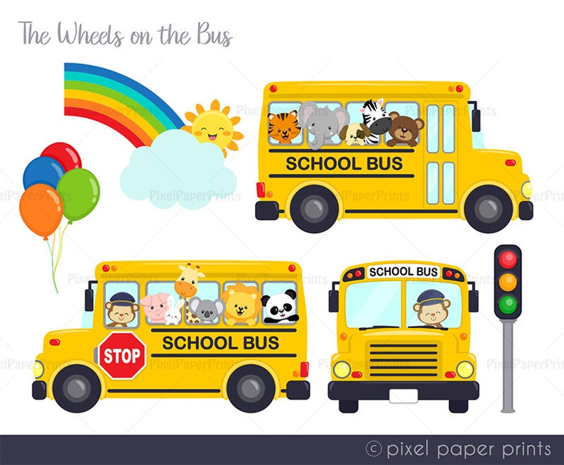 School Bus Clip Art- Clip Art - School Bus Graphics - Printable ...