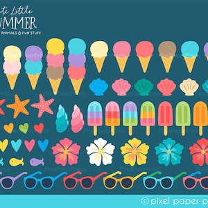 Cute Little Summer Clip Art Bundle | Over 200 High-quality PNG Graphics ...