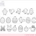 Easter Digital Stamps Cute Little Easter Clip Art Line Art Use Them to ...