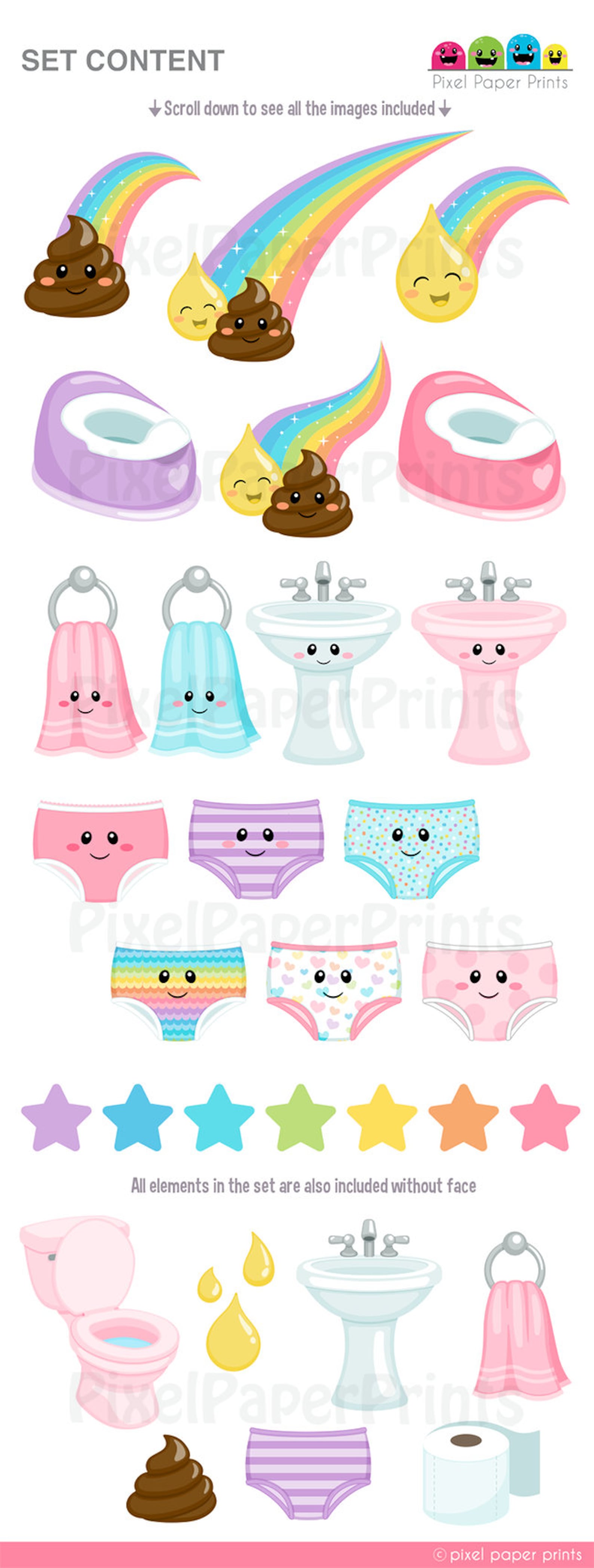 Potty Training clipart Pink clipart Potty Chart | Etsy