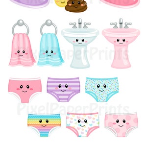 Pink Potty Training Clipart Bundle | Digital Download of Printable ...