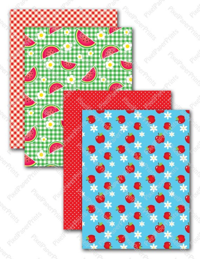 Delicious Fruits Digital Paper Set - Etsy