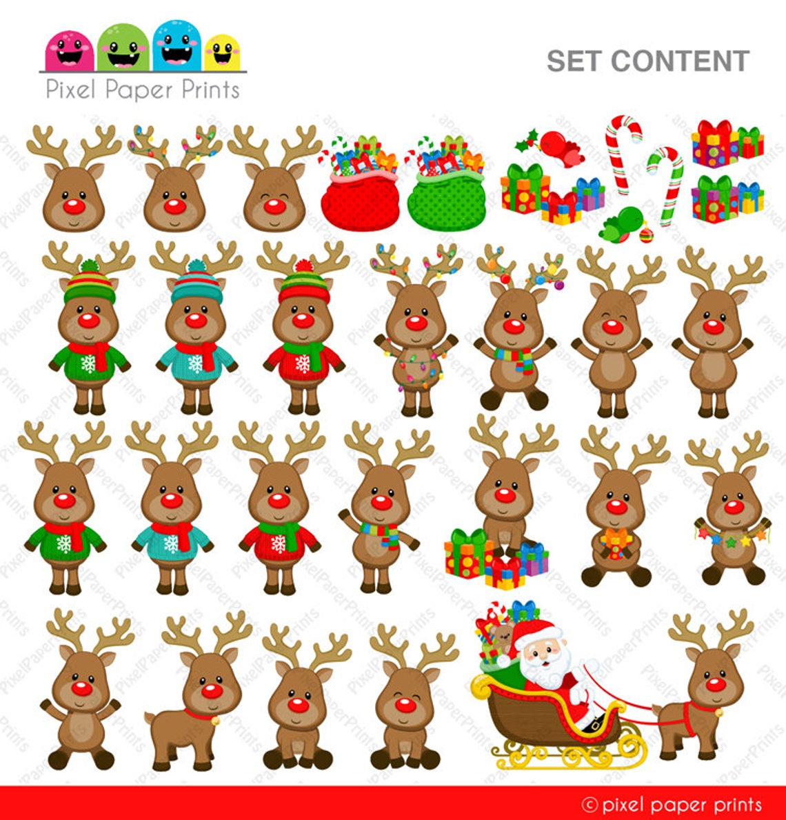 Rudolph the Red Nose Reindeer - Christmas Clipart - Clip Art and ...