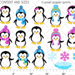 Penguin Clip Art - Winter Clipart - Penguin Clipart - Digital Download ...