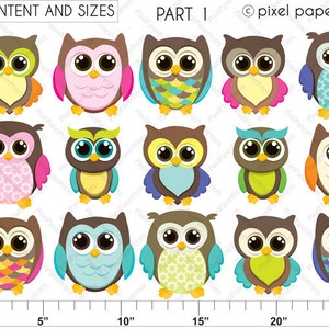 Owl Clip Art - Cute Owl Graphics - Printable Art for Crafts, POD ...