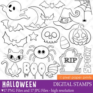 Halloween Elements - Digital Stamps - Etsy