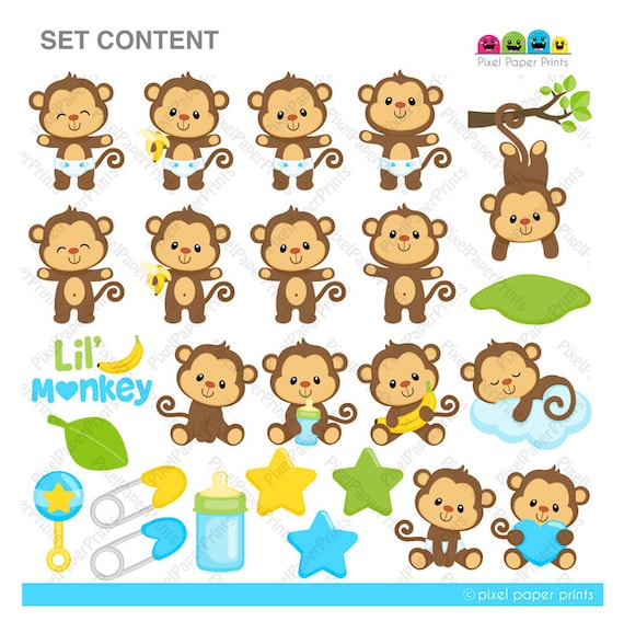 Baby Boy Monkey Clip Art Images