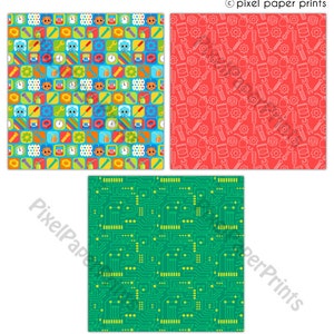 Robo Papers 2 - Digital Paper Set - Robot Digital Papers - Etsy