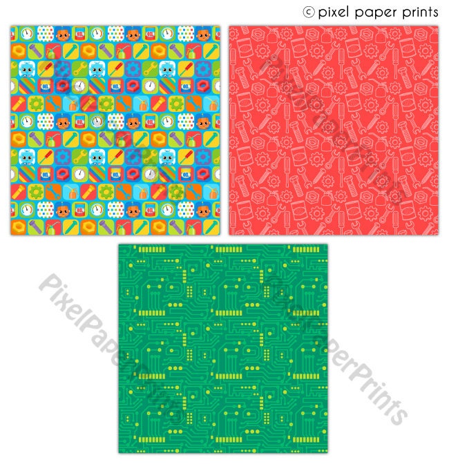 Robo Papers 2 Digital Paper Set Robot Digital Papers - Etsy