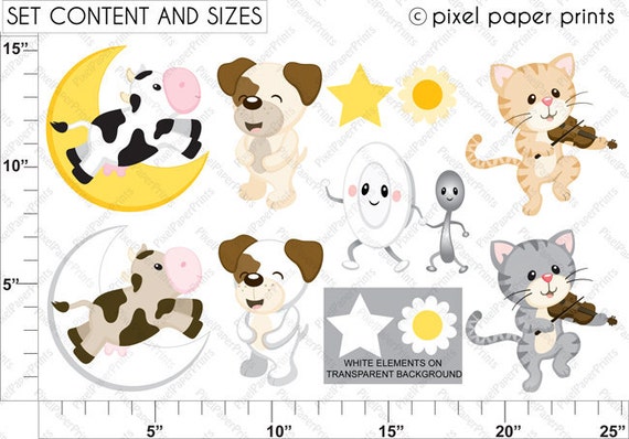 Hey Diddle Diddle - Nursery Rhymes Clip Art — PixelPaperPrints