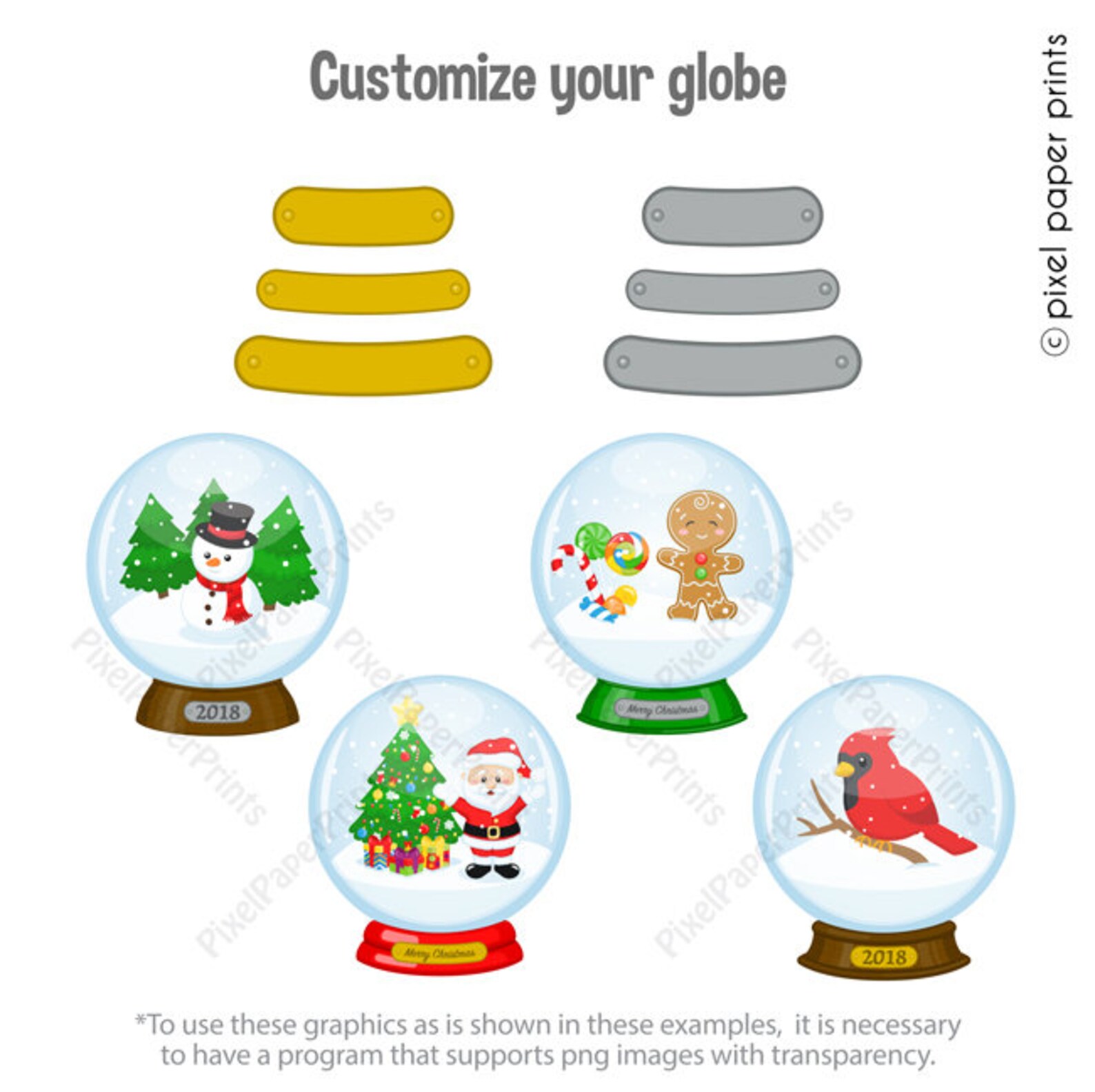 Snow Globe Clip Art - Christmas Clipart - Clip Art Bundle - Digital ...