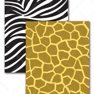 Cute Animals Clip Art - Leopard, Tiger, Giraffe, Zebra - Animal Print ...