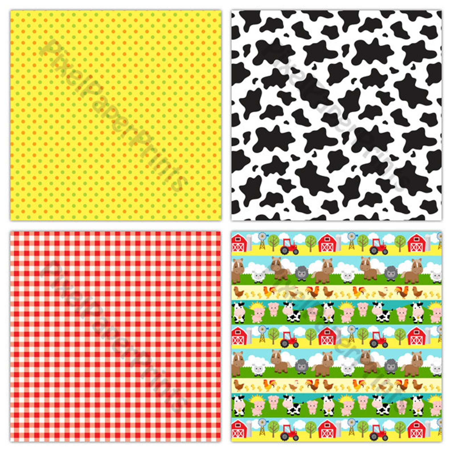 Farm Pack- Digital paper set - Farm Backgrounds - Etsy España