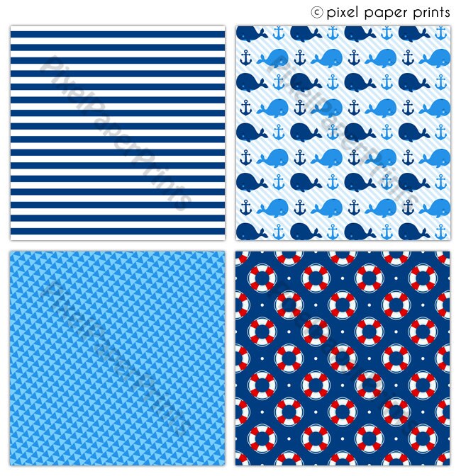 Nautical Digital Paper Sailor Nautical Patterns - Etsy