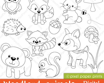 Jungle Friends Digital Stamps Clipart | Etsy