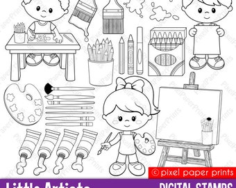 Teacher Digital Stampsschool Clip Art PNG Outlines - Etsy