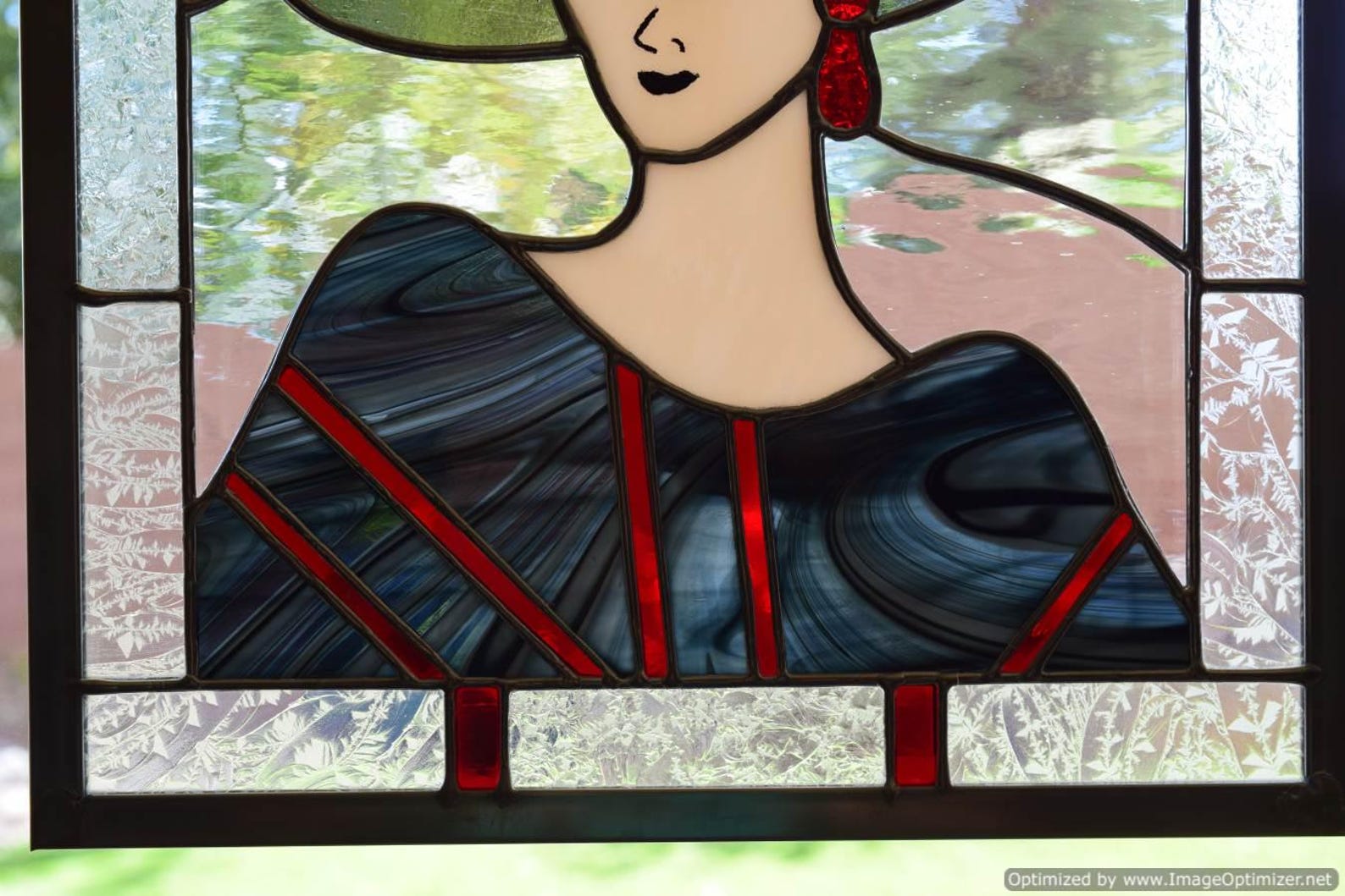 Stained Glass Lady With Floppy Hat - Etsy