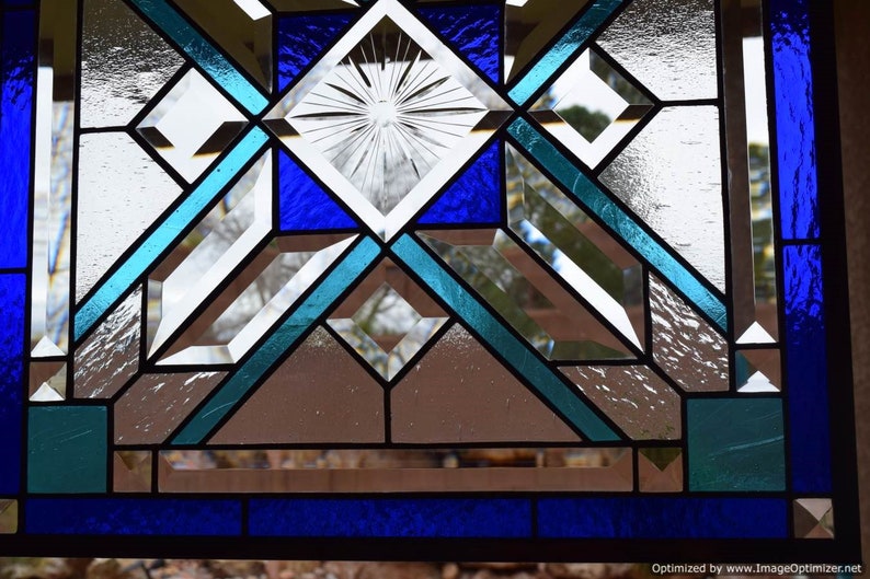 Elegant Mission Style Stained Glass Panel - Etsy