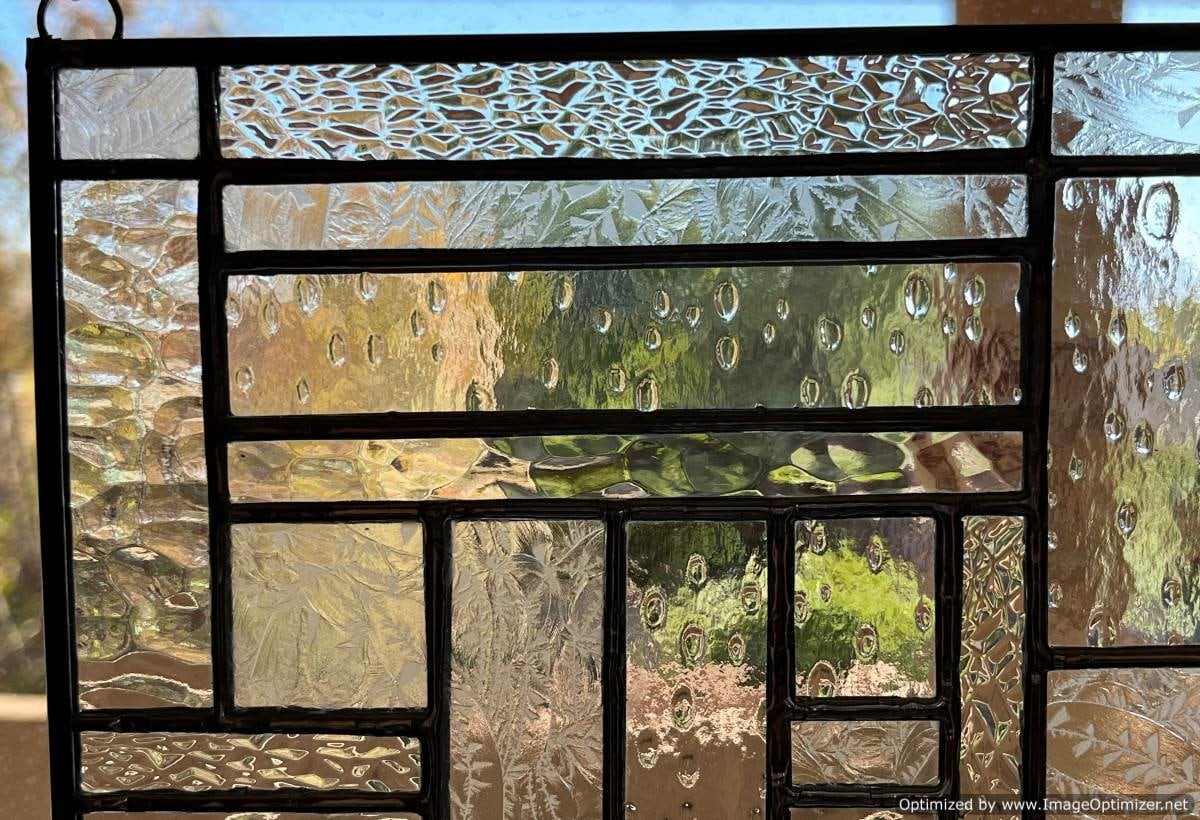 Clear Textures Abstract Stained Glass Panel - Etsy