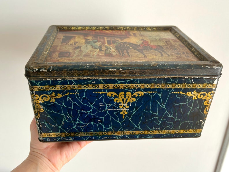 Vintage Blue Bird Tin | 1930s English Harry Vincent Advertising, Hinged ...