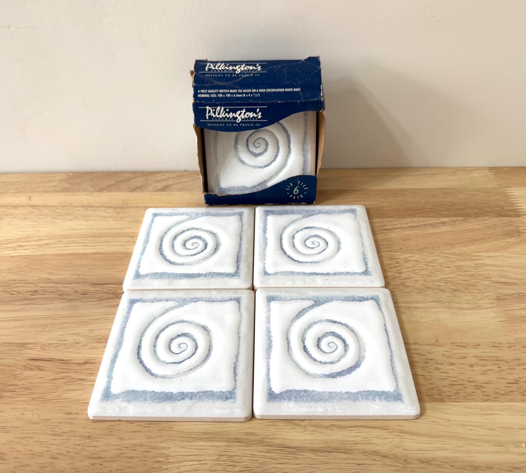 Vintage Pilkington's Ceramic Wall Tiles - Harmony Blue/aqua Lilac Swirl ...