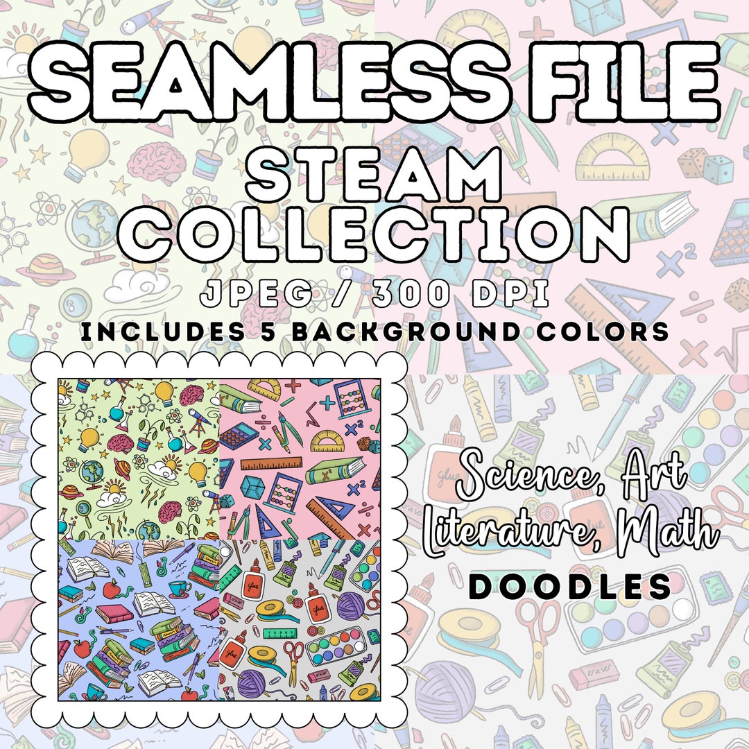 STEAM Doodles - Seamless File *COLLECTION* - Etsy