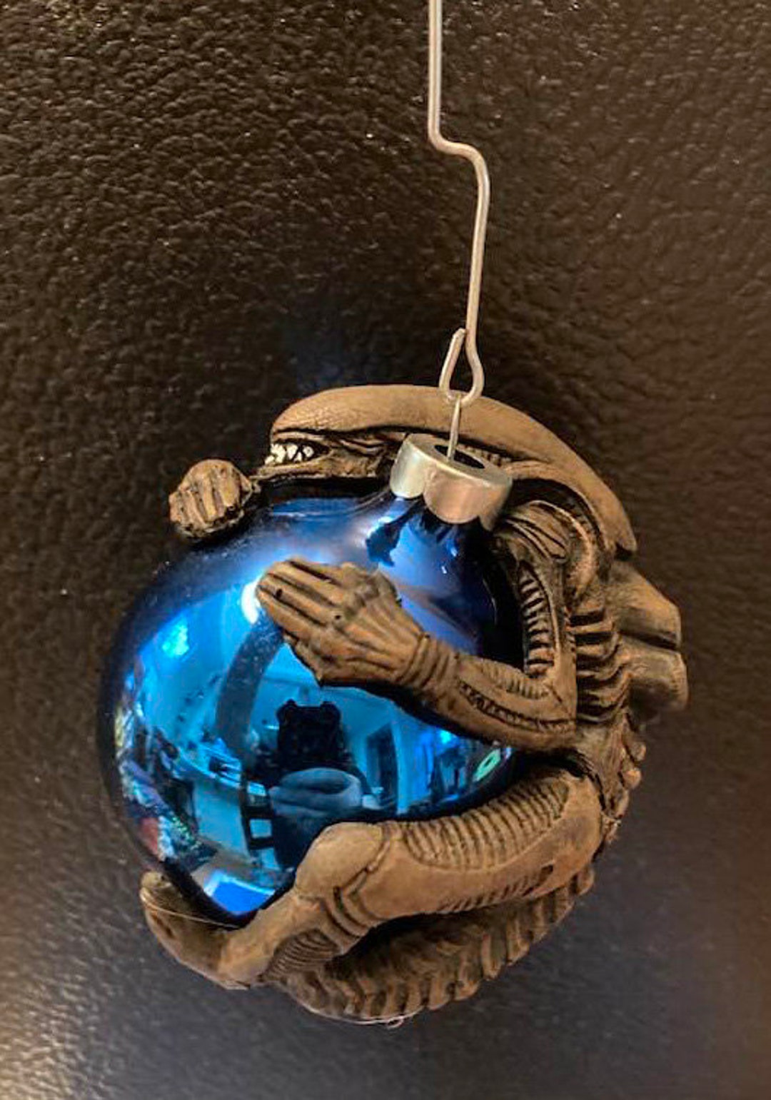 Alien Christmas Ornament Hand Made Hand Painted Blue - Etsy