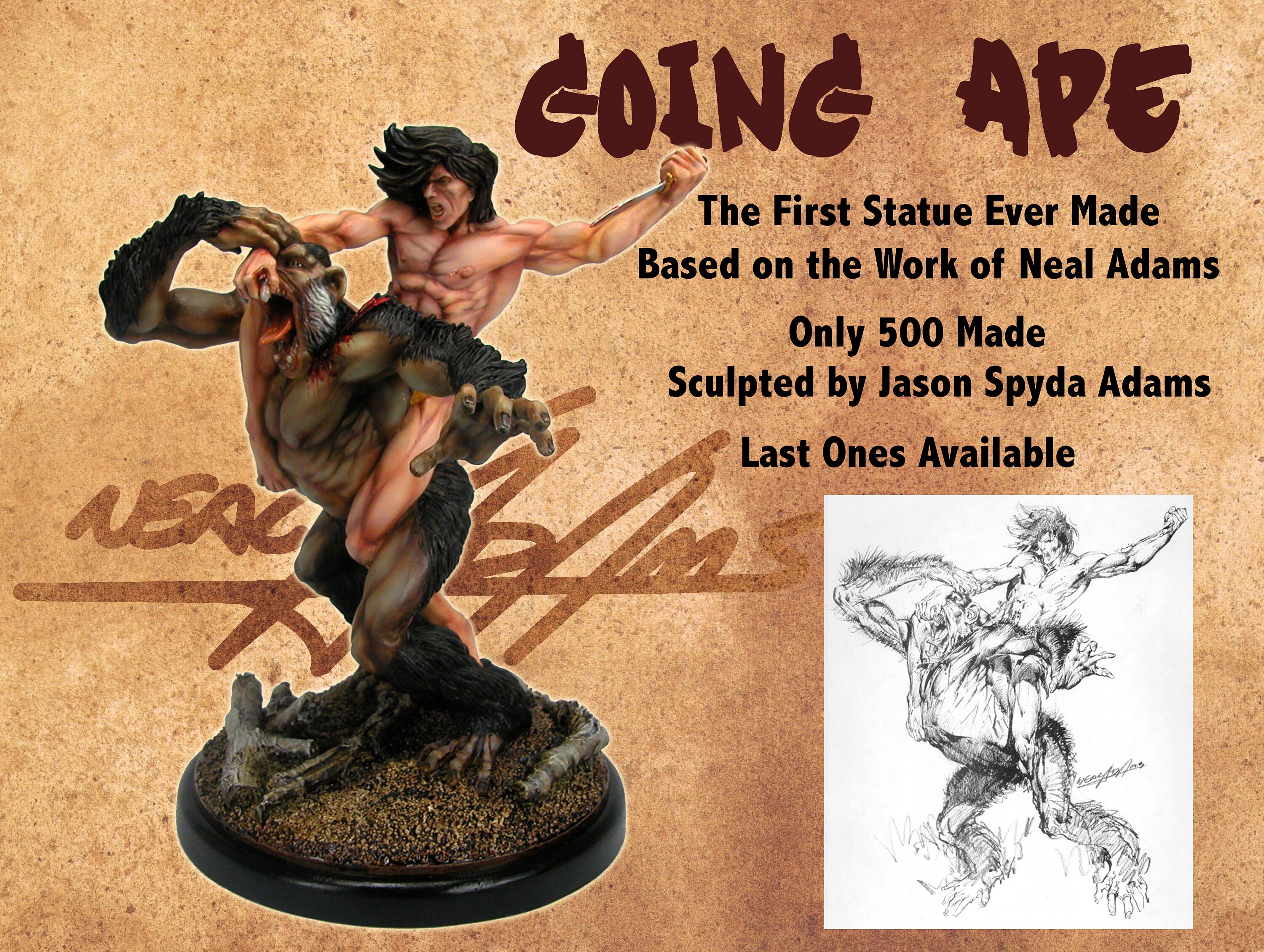 Tarzan Going Ape Statue Neal Adams Jason Spyda Adams - Etsy