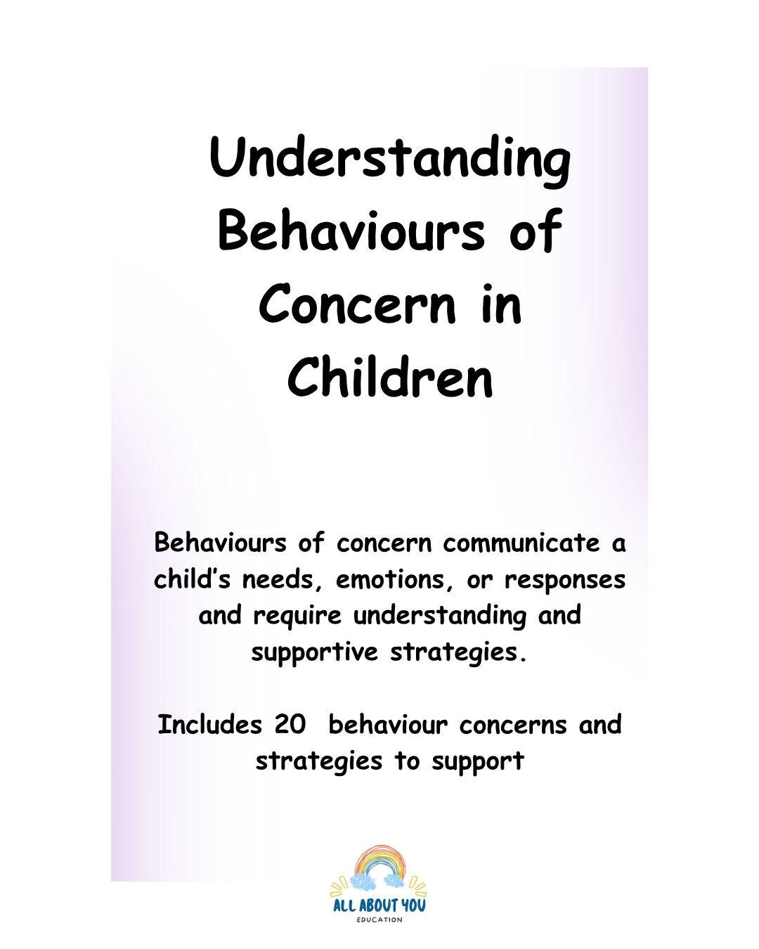 Understanding Behaviours of Concern in Children | Learn About ...