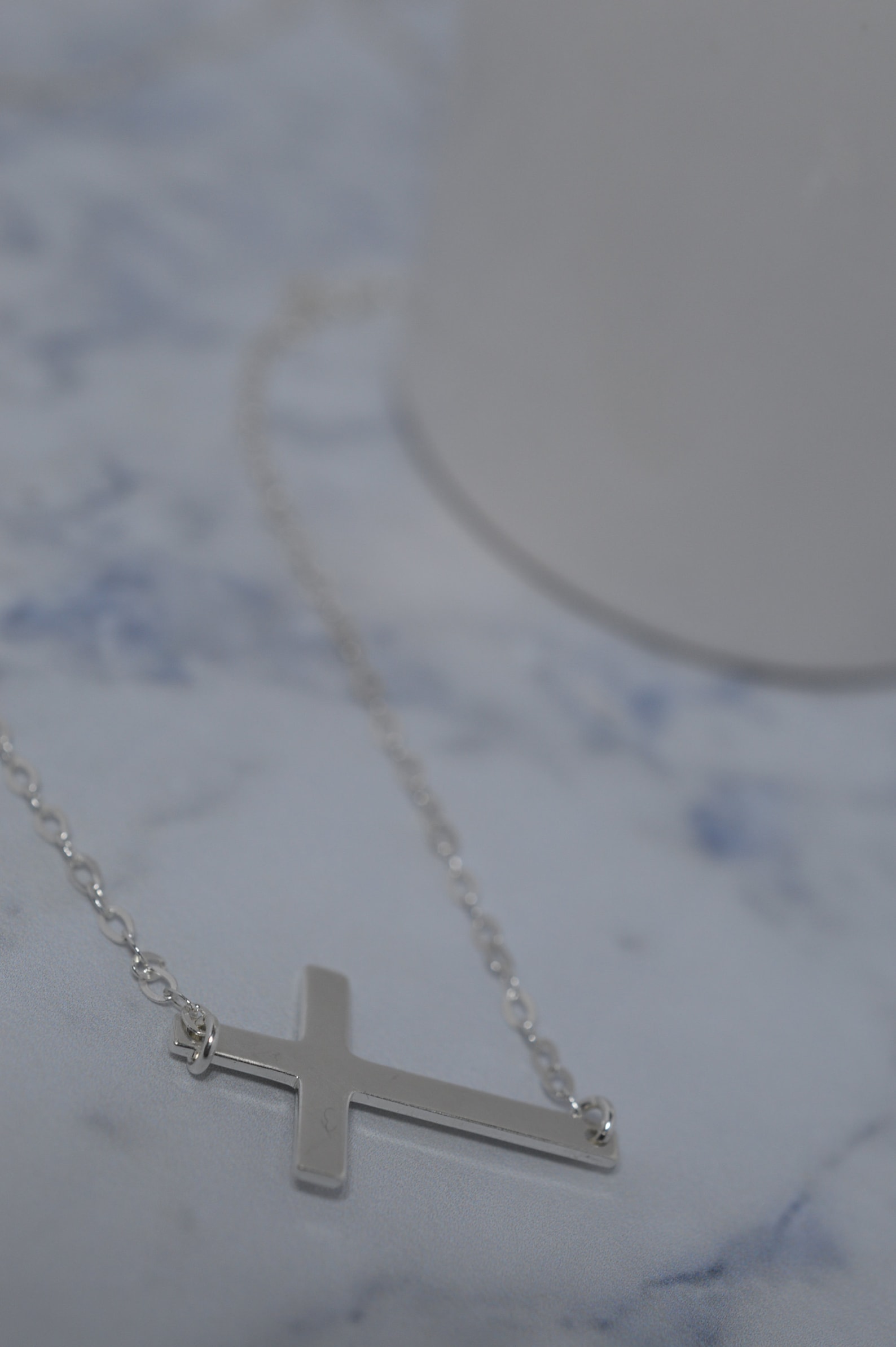 Sterling Silver Sideways Cross Necklace - Etsy