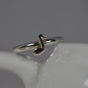 Sterling Silver Music Note Ring - Etsy