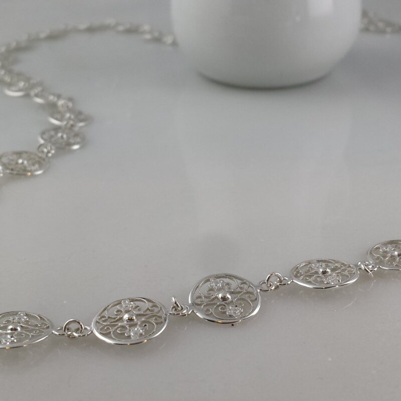 Long Silver Necklace - Etsy