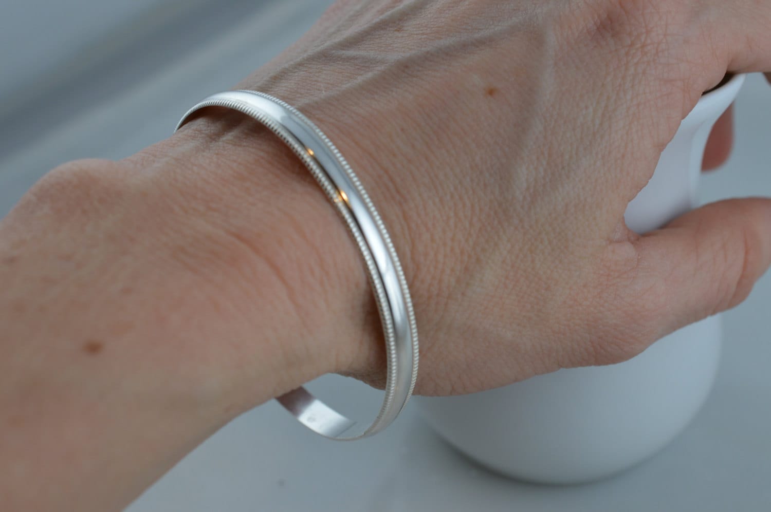 Simple Sterling Silver Bangle Bracelet - Etsy