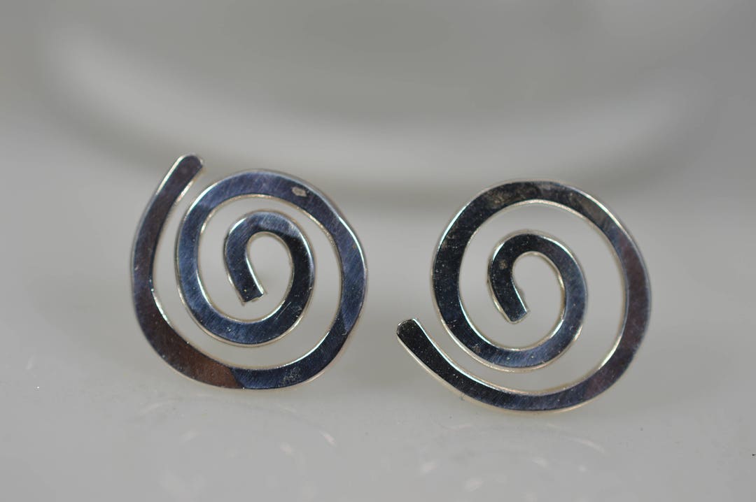 925 Sterling Silver Spiral Earrings - Etsy
