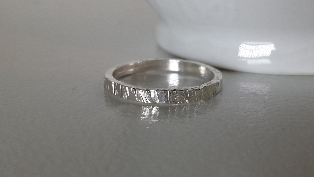 Simple Sterling Silver Textured Ring - Etsy