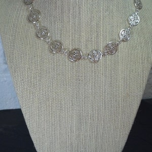 Sterling Silver Filigree Necklace - Etsy