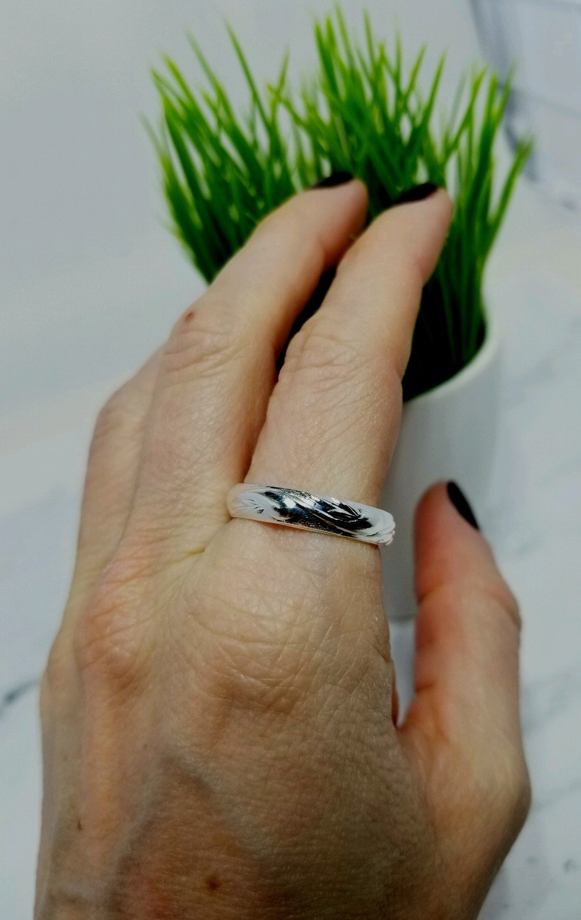 Swirl Pattern Ring Sterling Silver / 925 Stack Stacking - Etsy